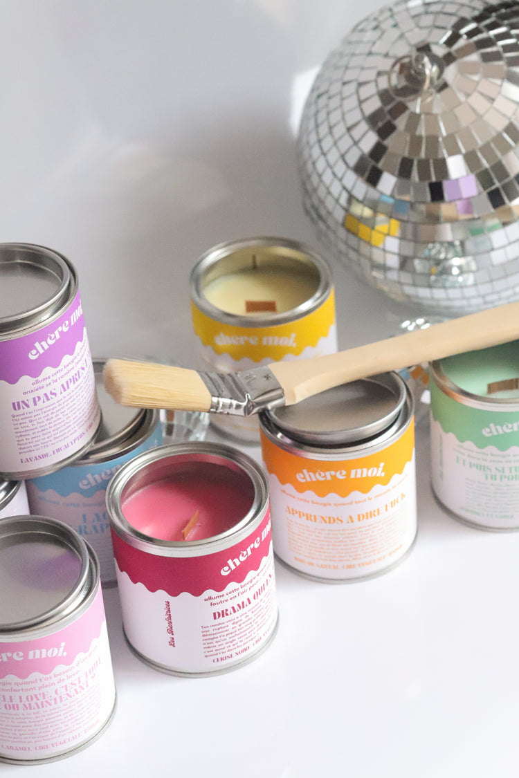 Les Bienfaitrices | Bougies pots de peinture aux messages fun