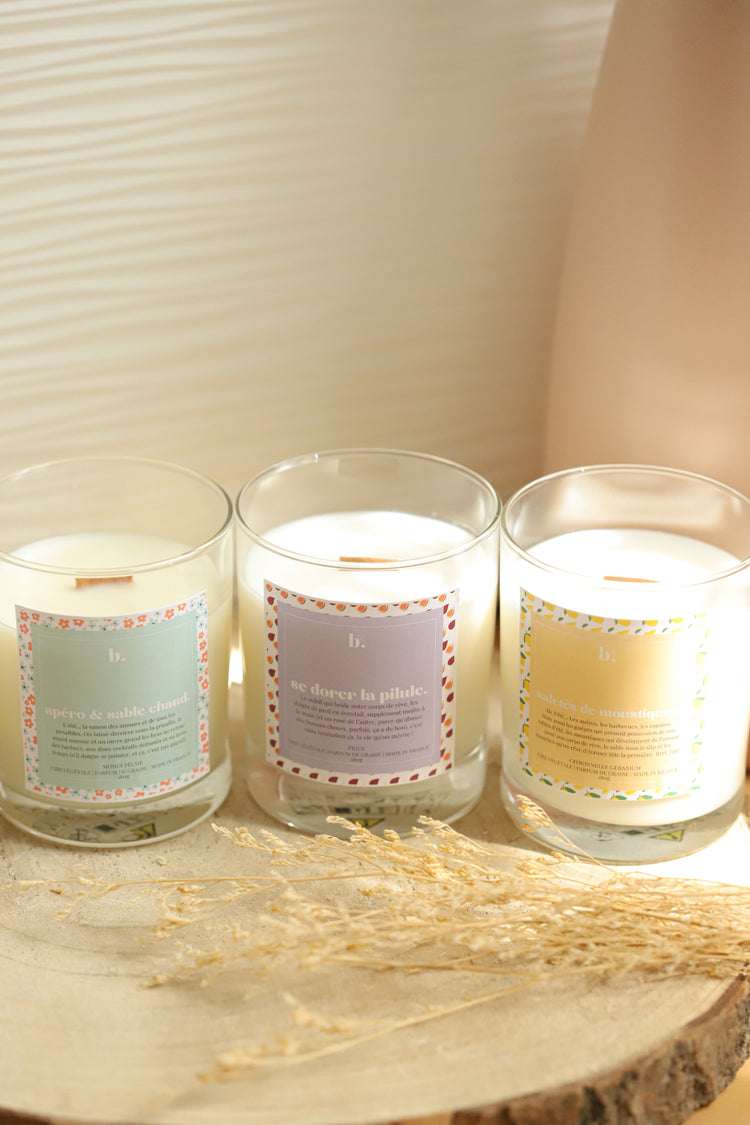 Les Bienfaitrices | Bougies mantras Good Vibes à base de cire végétale